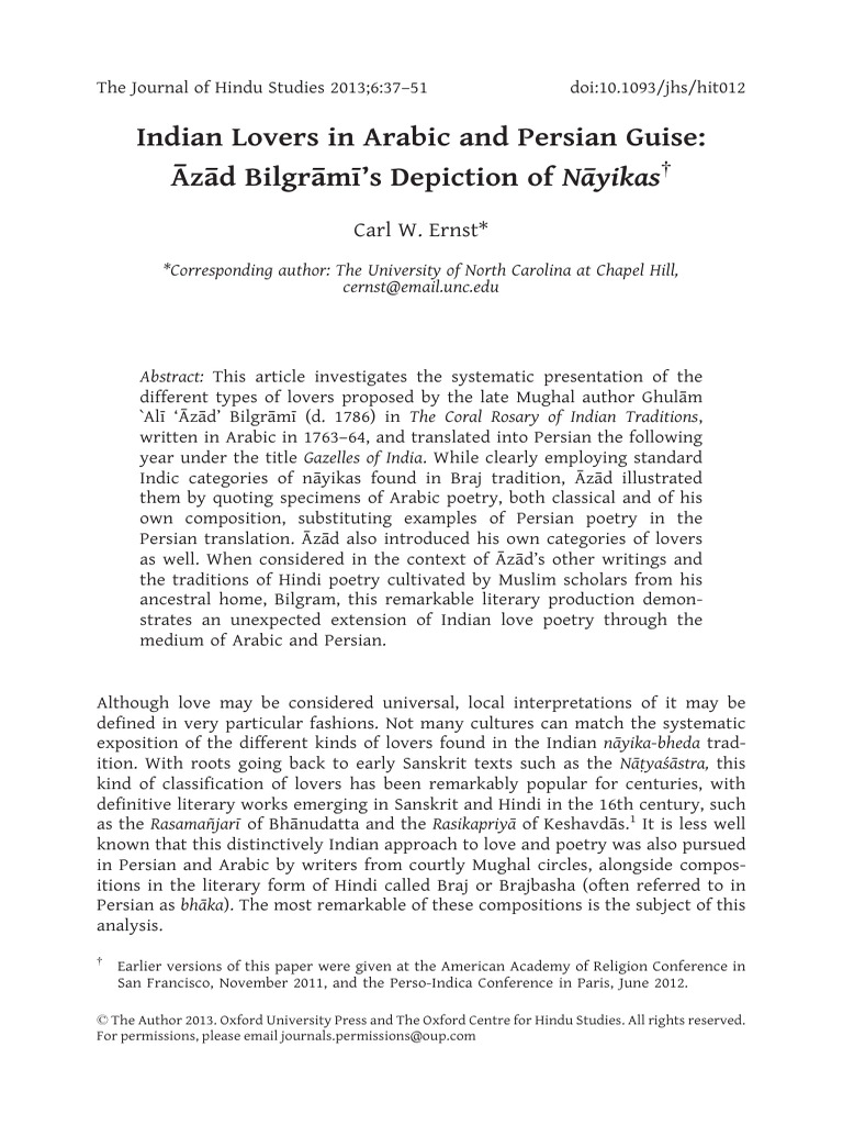 2013 Indian Lovers in Arabic and Persian Guise - Azad Bilgrami's ...