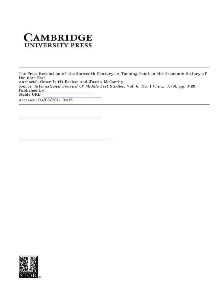 Sixteenth Century Price Revolution in the Near East | PDF | Ottoman ...