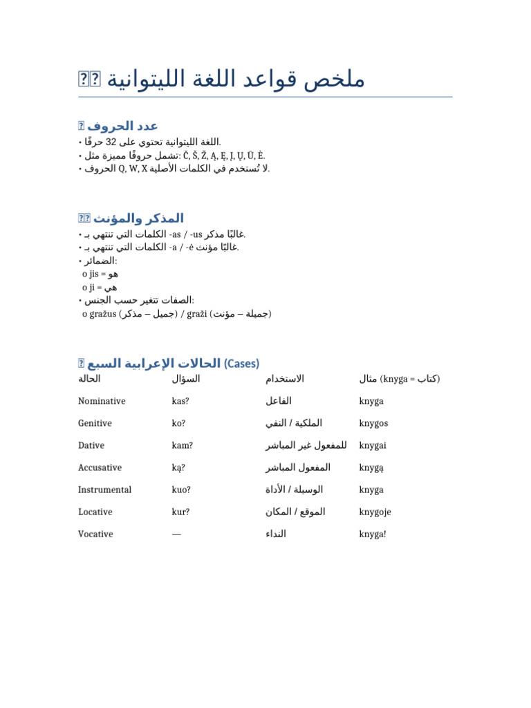 Lithuanian Grammar Majd | PDF