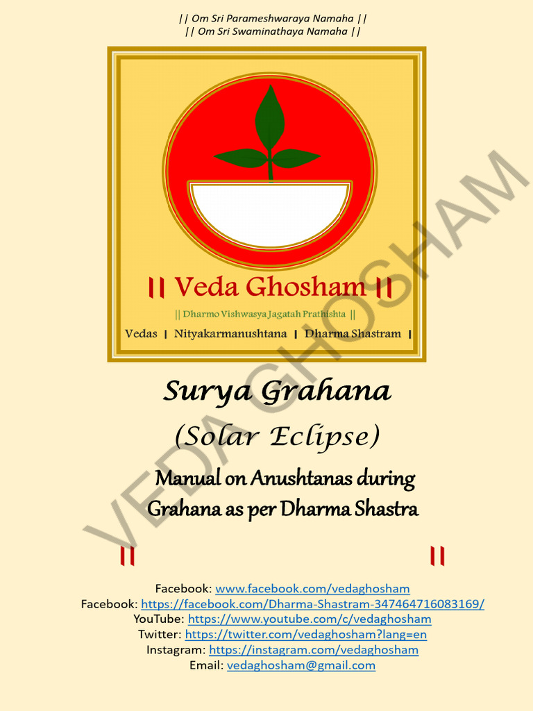 Surya Grahana (Solar Eclipse) 2022 Manual - English | PDF