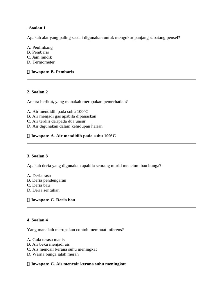 Soalan 1 THN 5 BHG A | PDF