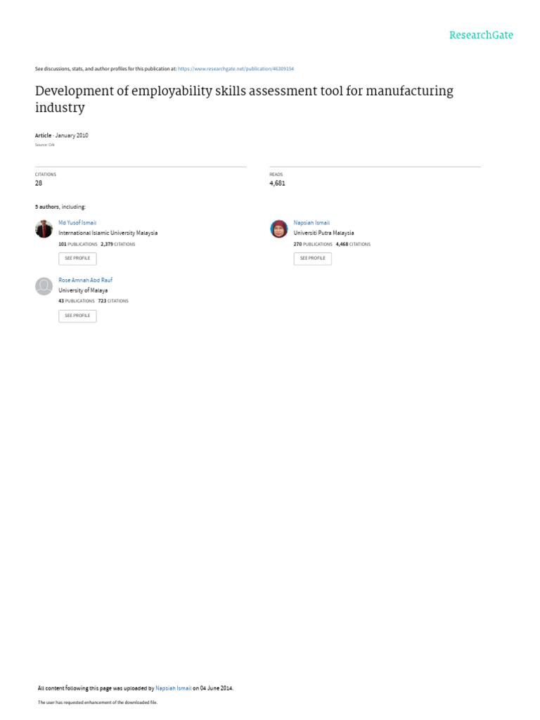 Development of Employability Skills Assessment Too | PDF | Skill ...