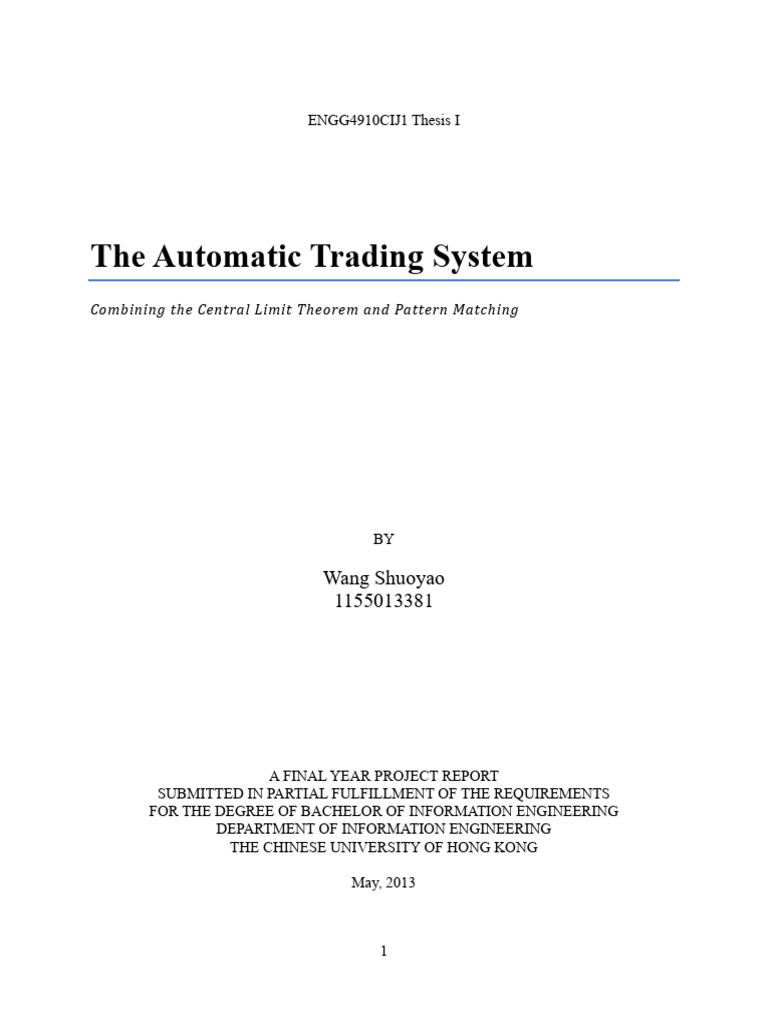 The Automatic Trading System Combing The Central Limit Theorem and Pattern Recognition | PDF ...