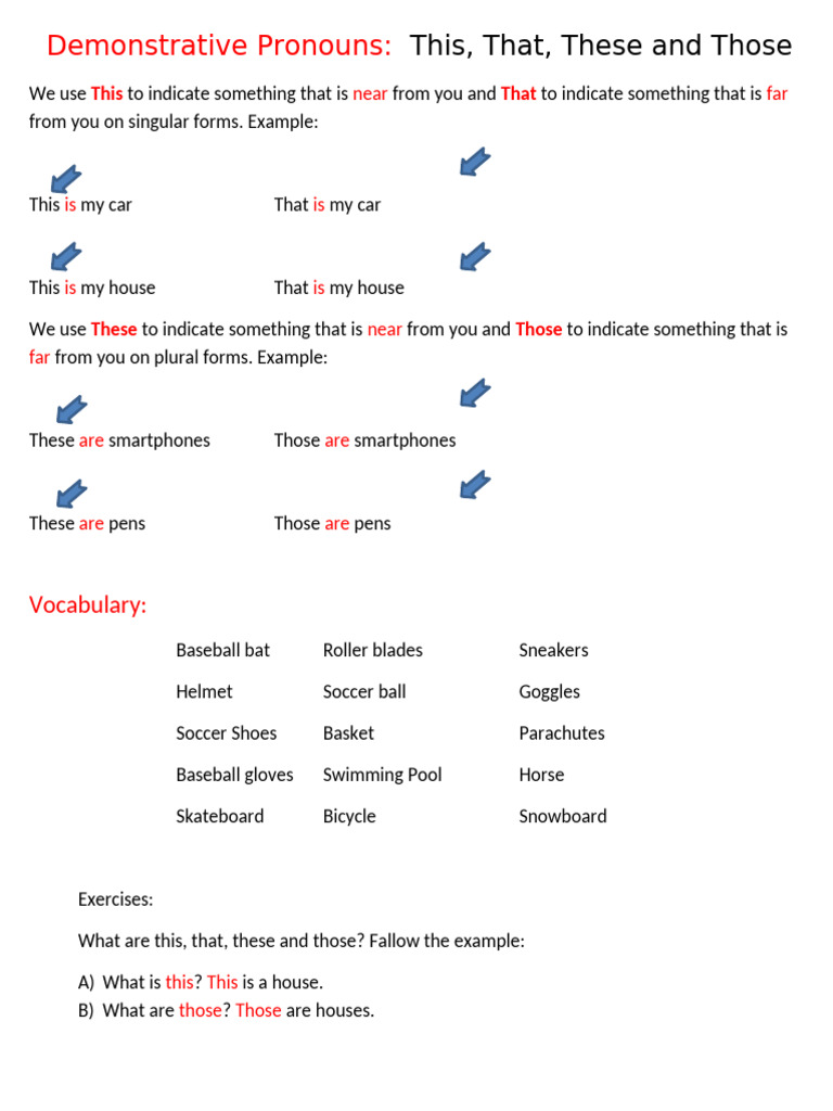 Demonstrative Pronouns-1 | PDF