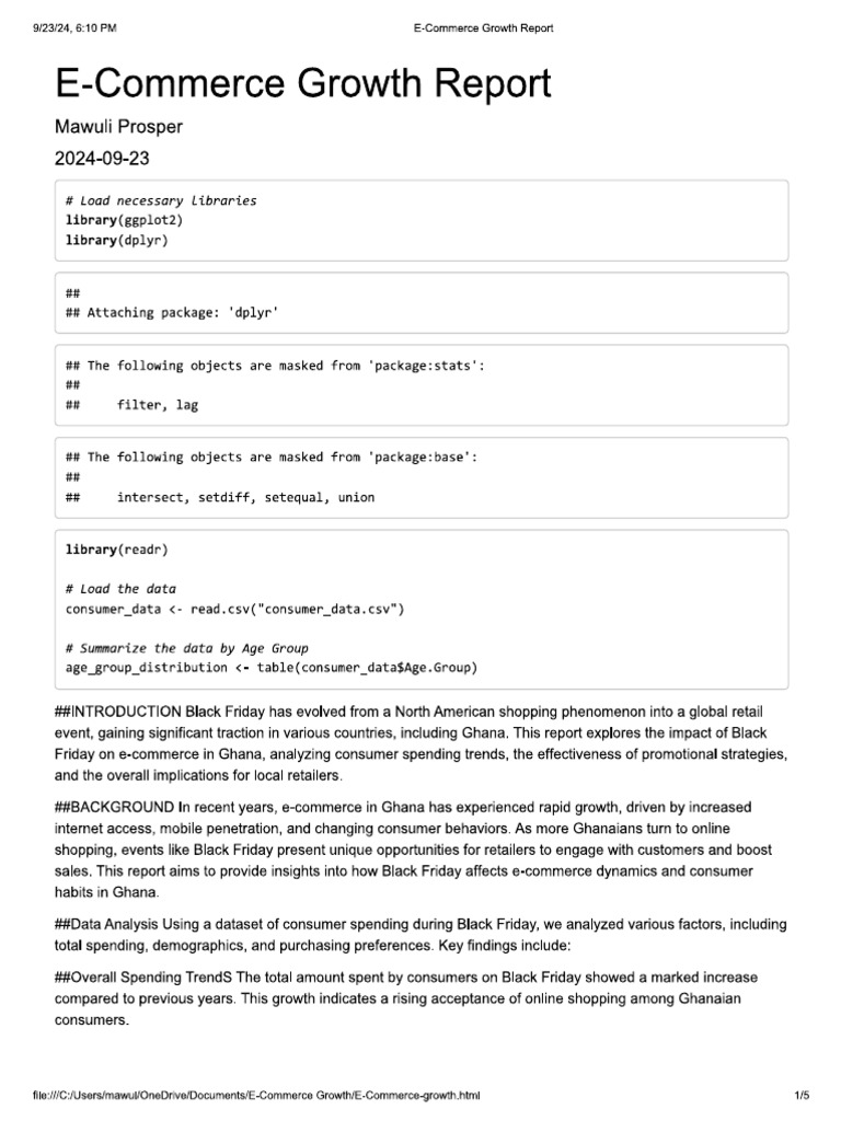 E-Commerce Analysis | PDF