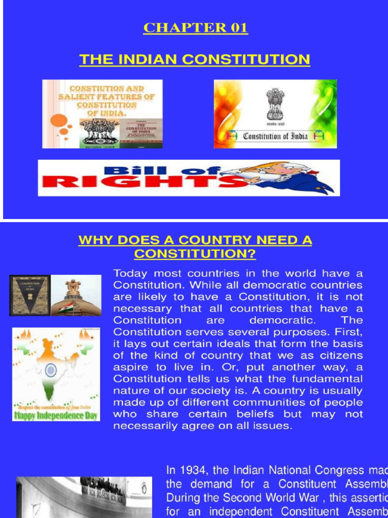 GR 8 Civ - Chapter 1 The Indian Constitution | PDF
