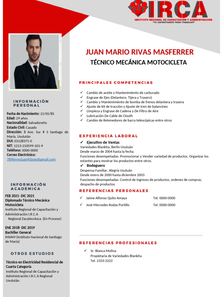 Formato de Curriculum | PDF | Estilos de carrocería | Tecnología de ...