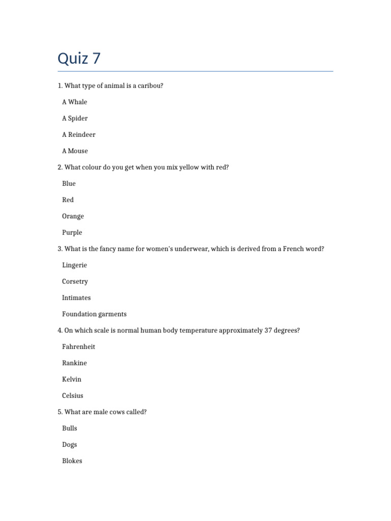 Quiz 7 | PDF