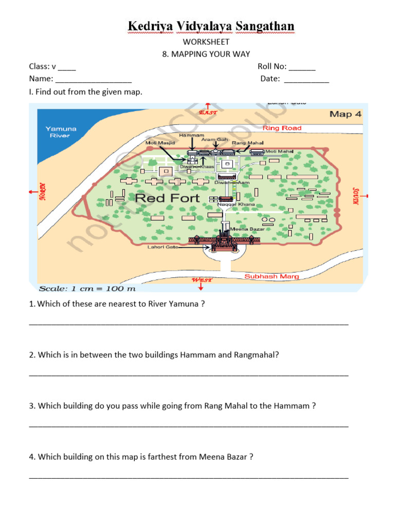 Class 5 Mapping Skills Worksheet | PDF