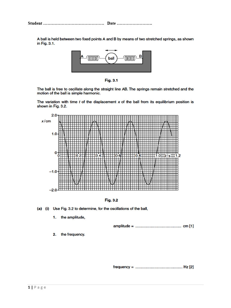 A2 SHM Worksheet 3 | PDF