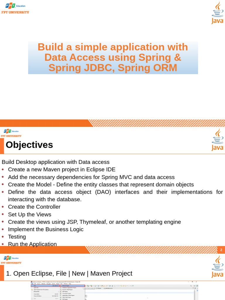 Chapter 08 - Build A Simple Application With Data Access Using Spring Spring JDBC, Spring ORM ...