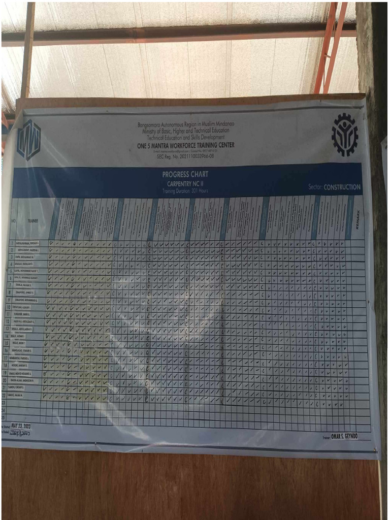 Progress Chart and Achievement Chart Carpentry | PDF