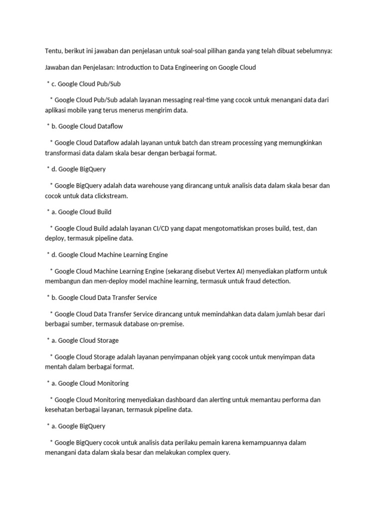 Jawaban Quiz GCP | PDF