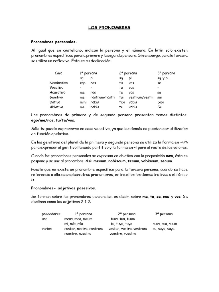 Flexión Pronominal | PDF | Pronombre | Morfología Lingüística