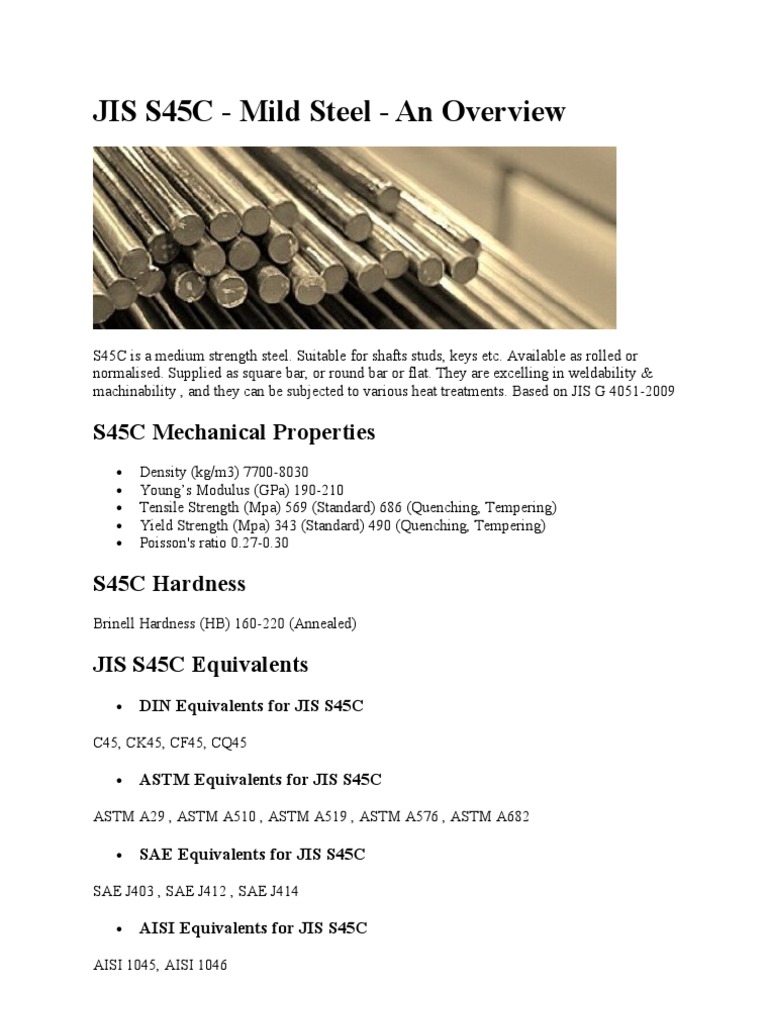 Jis S45C | PDF | Heat Treating | Annealing (Metallurgy)