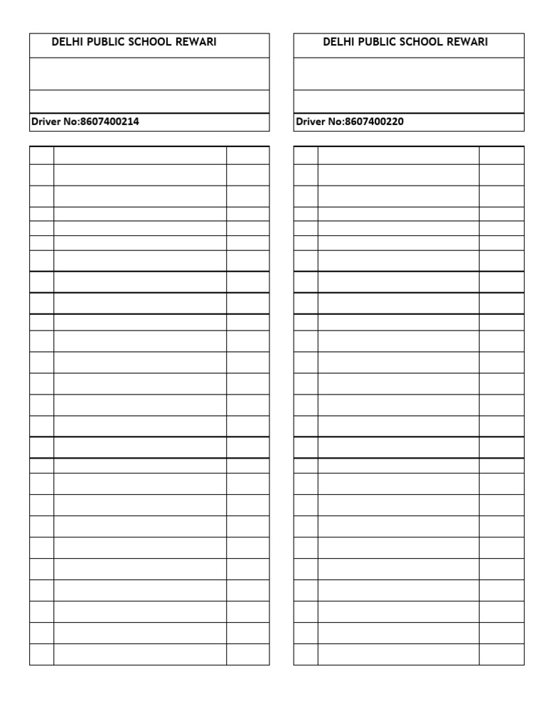 Schoo Bus Timings For Classes 10th and 12th With Staff | PDF