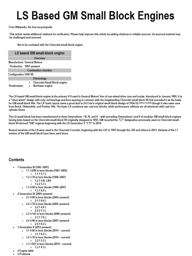 LS Based GM Small Block Engines | PDF | Chevrolet Silverado | Car