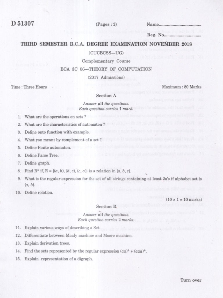 Theory of Computation 2018 | PDF