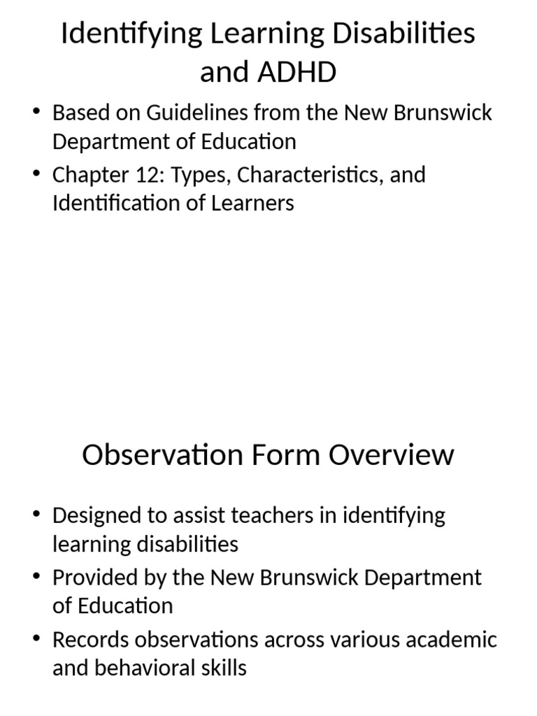 Learning Disabilities ADHD Updated Presentation | PDF | Attention ...