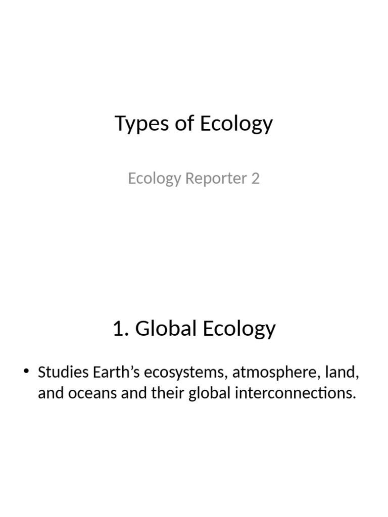 Concise Types of Ecology | PDF