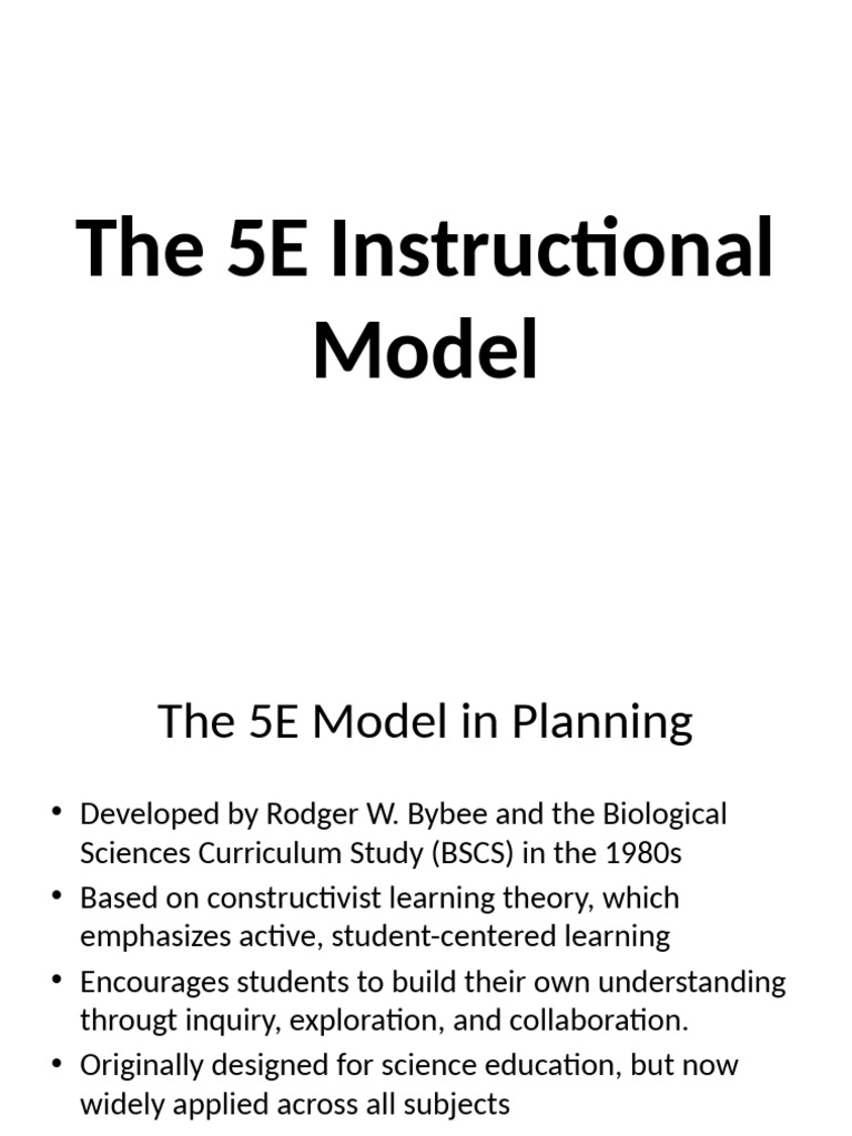 5E Instructional Model Complete | PDF | Learning | Critical Thinking