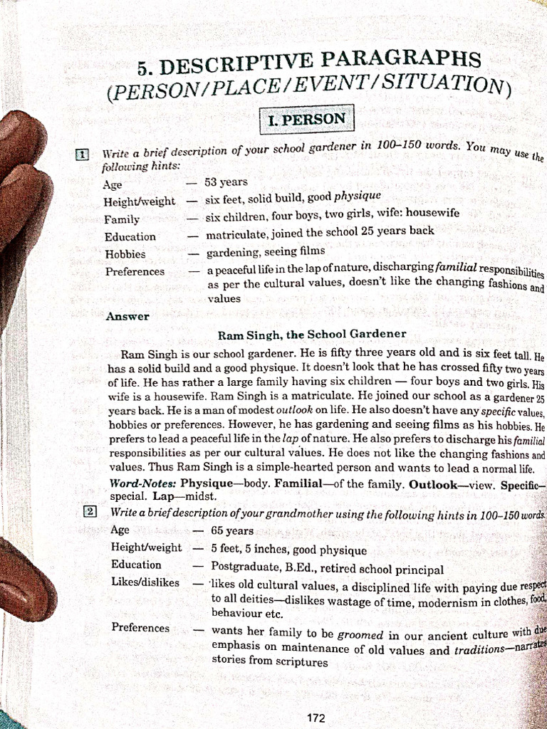 Person Descriptive Paragraph | PDF