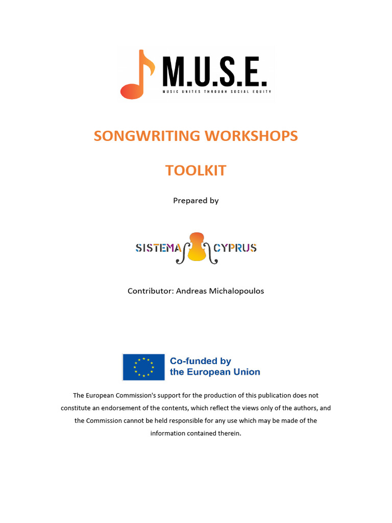 MUSE Songwriting Workshop Toolkit | PDF | Song Structure | Rhyme