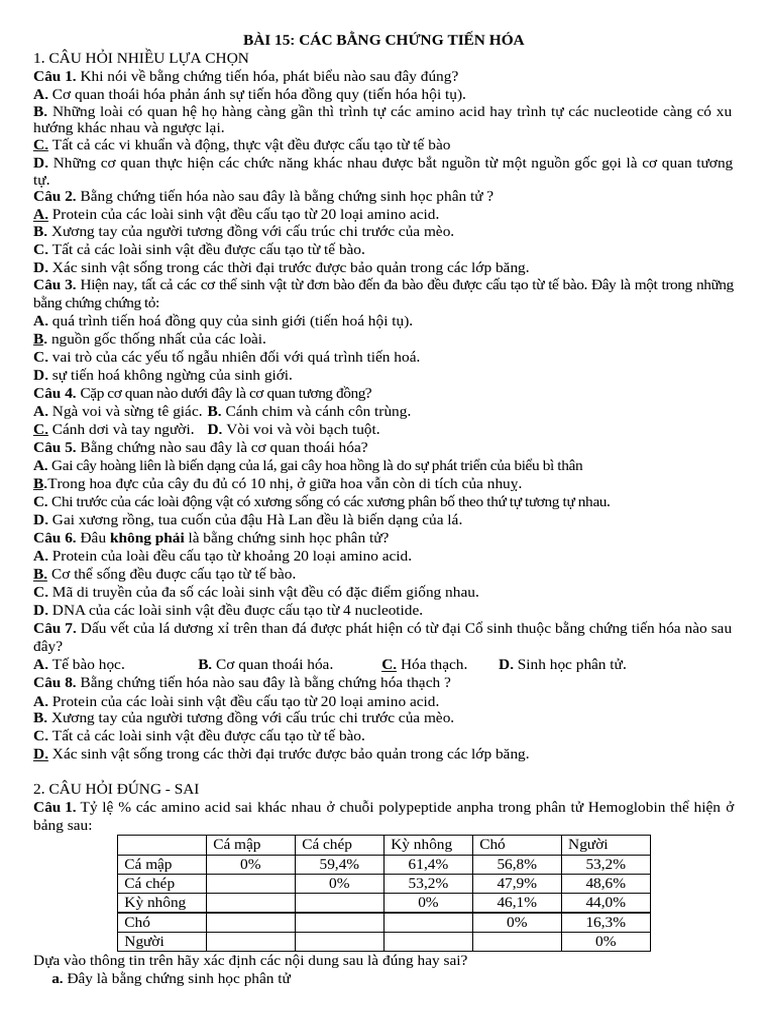 Đáp Ám GK 2 Sinh | PDF