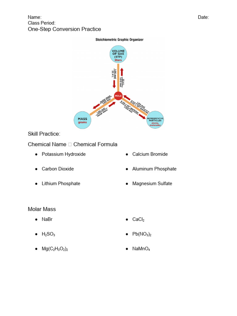 1 Step Conversion Practice Mix | PDF