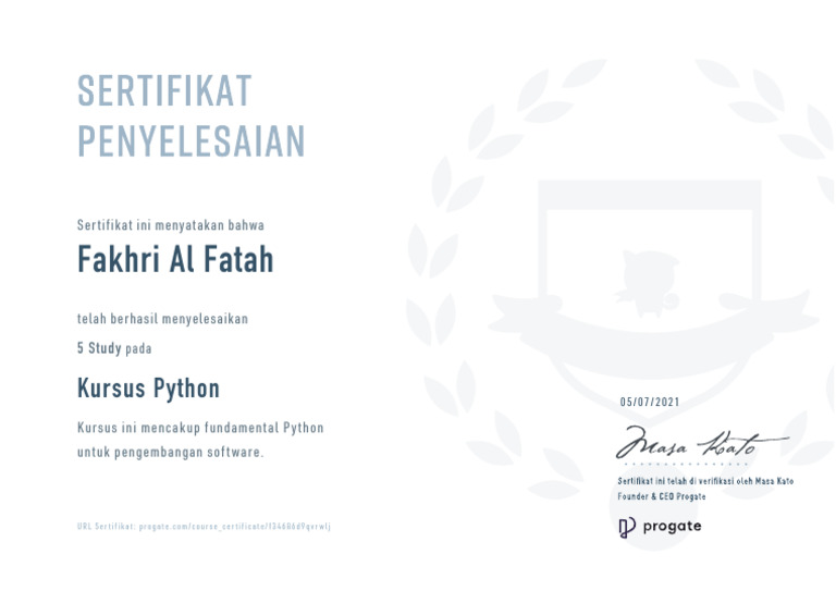 Sertifikat Python | PDF