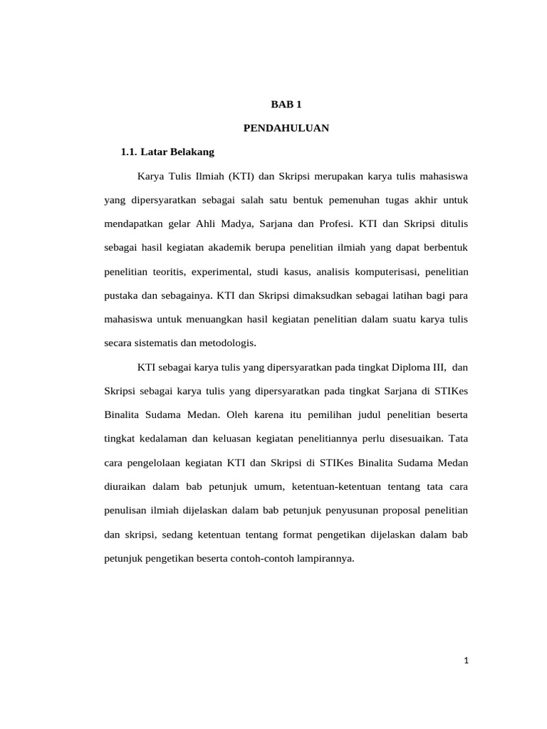 Isi Panduan KTI dan Skripsi 2024 | PDF