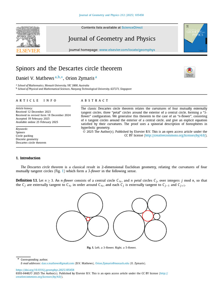 1 s2.0 S0393044025000427 Main | PDF | Hyperbolic Geometry | Mathematics