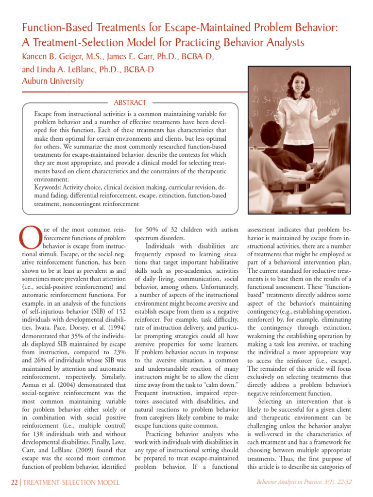Aula 5 - [Inglês] Function-Based Treatments for Escape-Maintained Problem Behavior_ A Treatment ...
