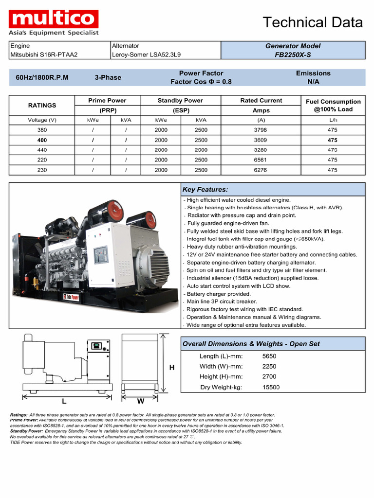 Mitsubishi Genset Multico | PDF