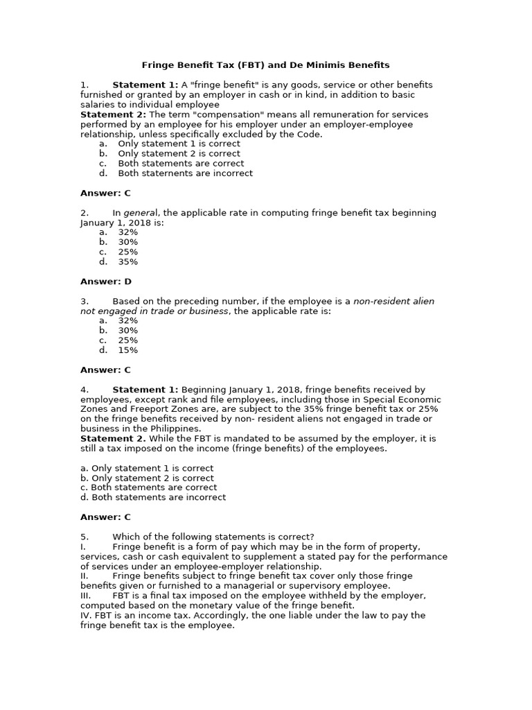 Quizzers Fringe Benefits | PDF | Employee Benefits | Employment