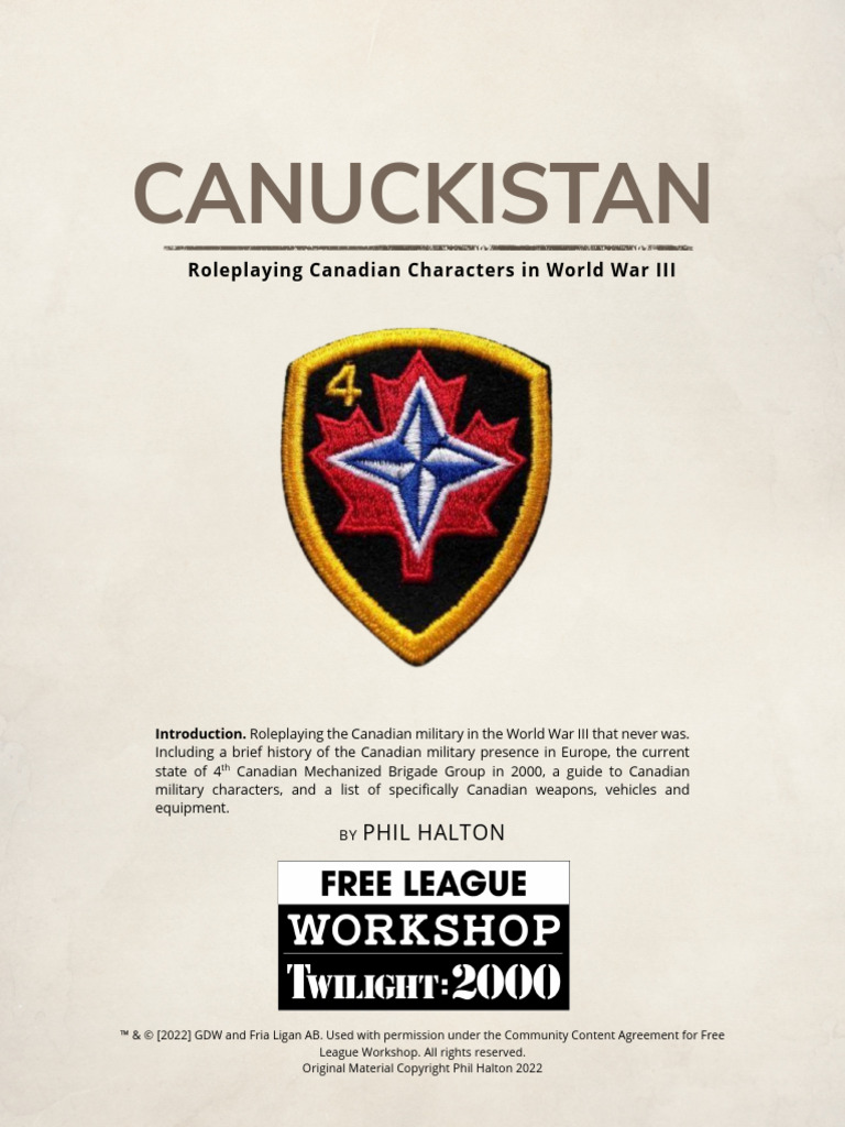 Canuckistan A Supplement For Twilight 2000 (4e) | PDF | Battalion | Regiment