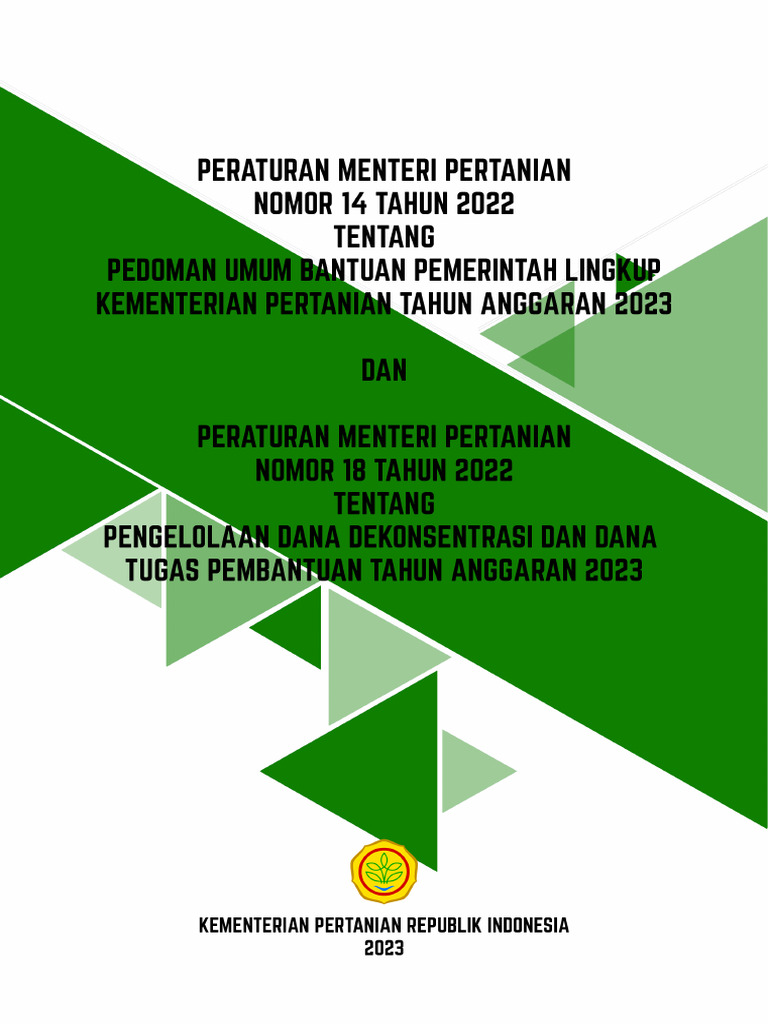 01 Buku Permentan 14-18 - 2022 | PDF