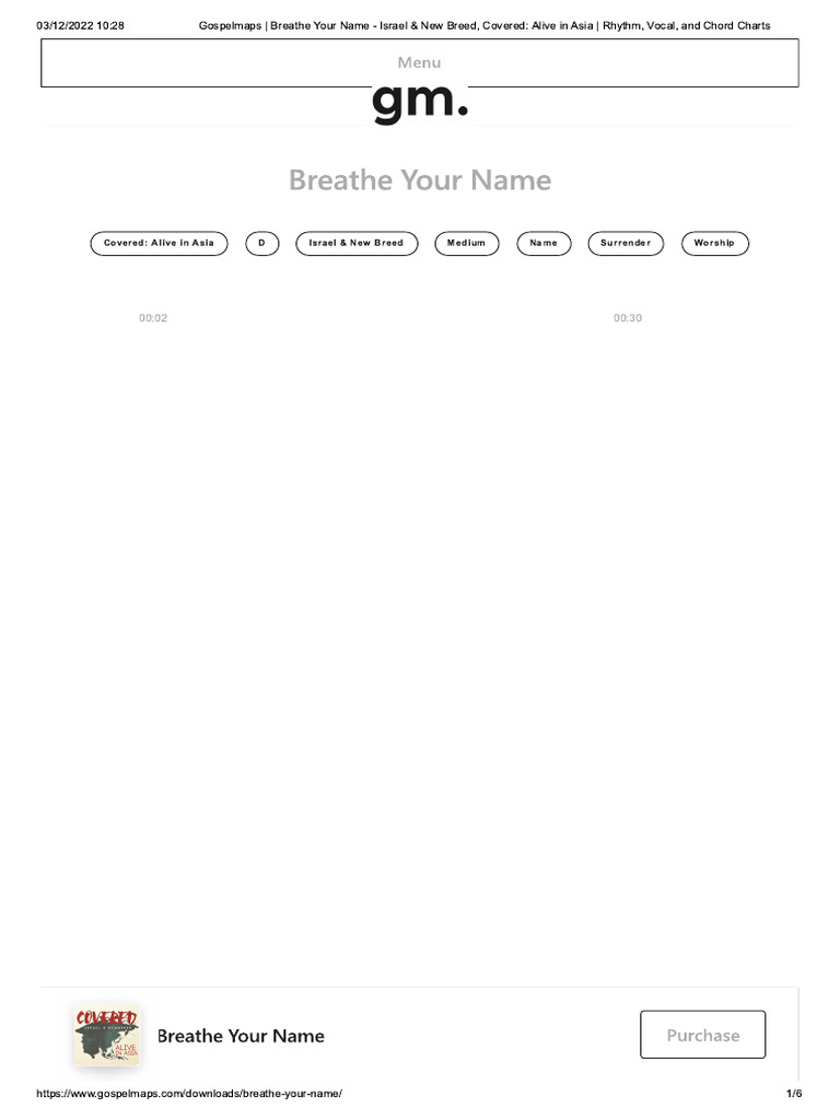 Gospelmaps - Breathe Your Name - Israel.. | PDF
