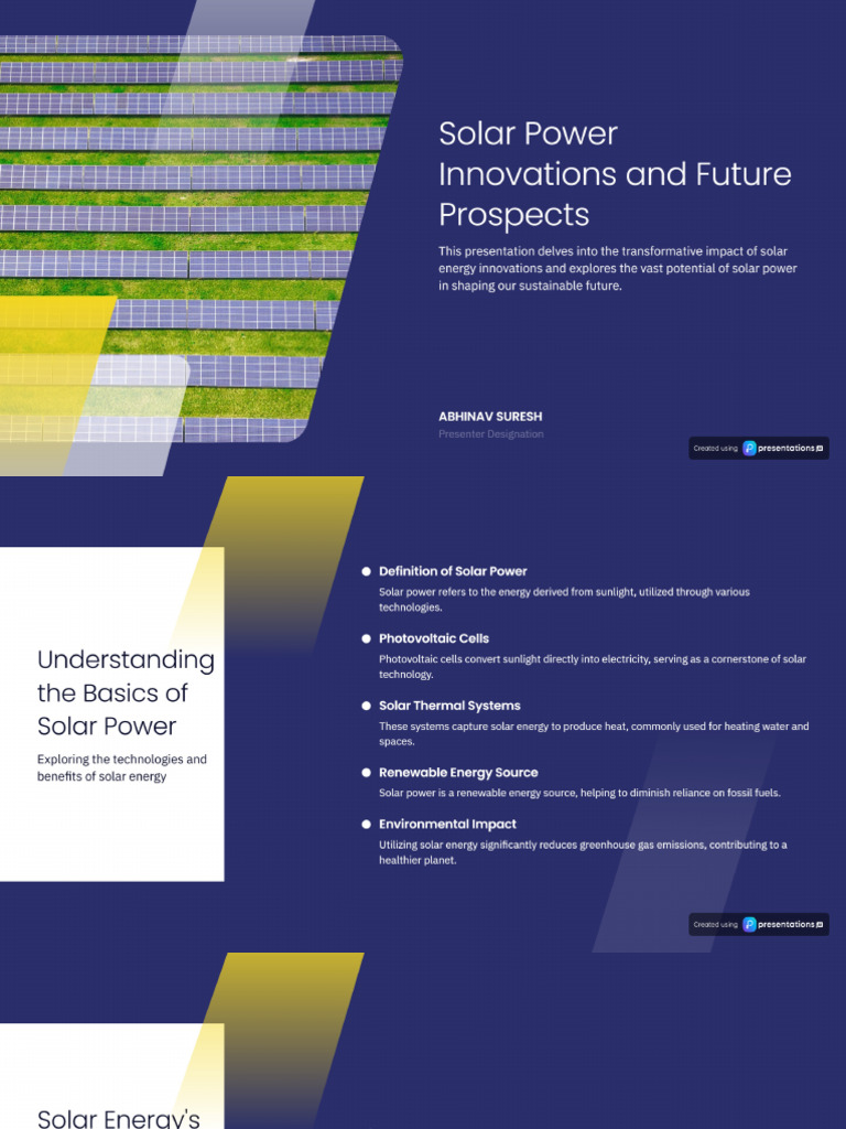 Understanding Solar Power - Innovations and Future Prospects | PDF