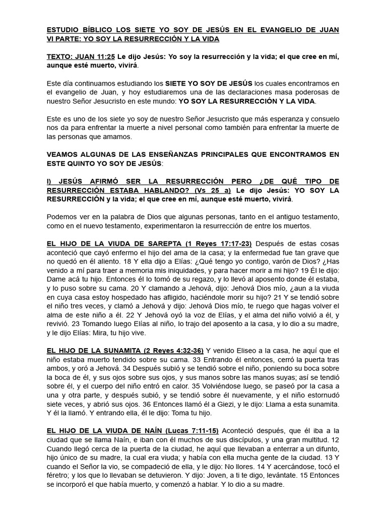 Estudio Biblico Los Siete Yo Soy de Jesus en El Evangelio de Juan Vi ...