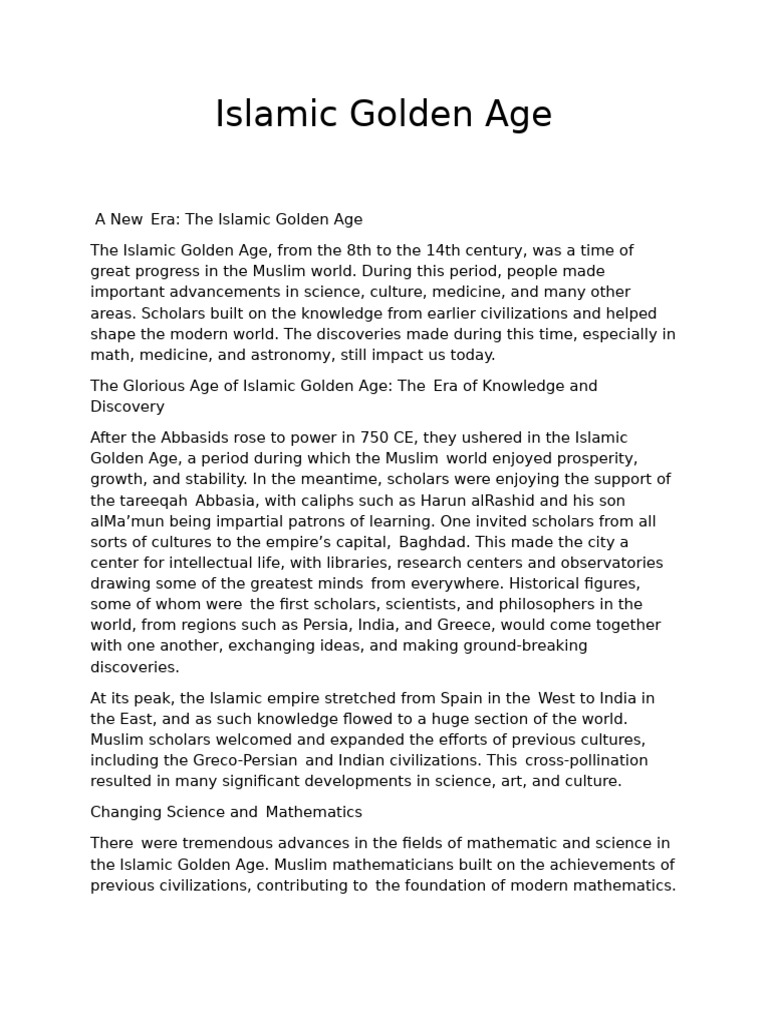 Islamic Golden Age | PDF | Islamic Philosophy