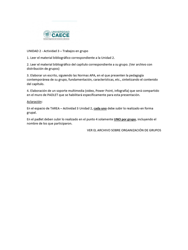 Actividad Grupal: Pedagogía Contemporánea | PDF