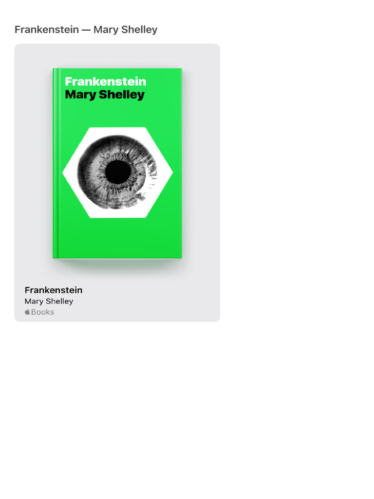 Frankenstein — Mary Shelley | PDF
