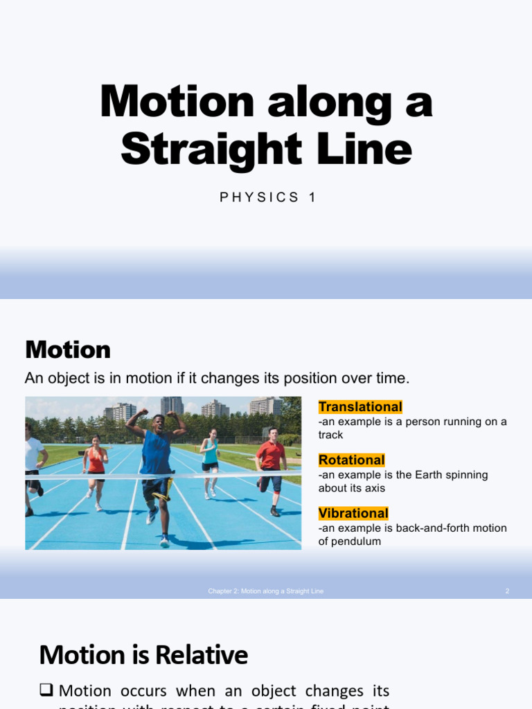 Chapter-2-Motion-Along-a-Straight-Line (1) | PDF | Velocity | Acceleration