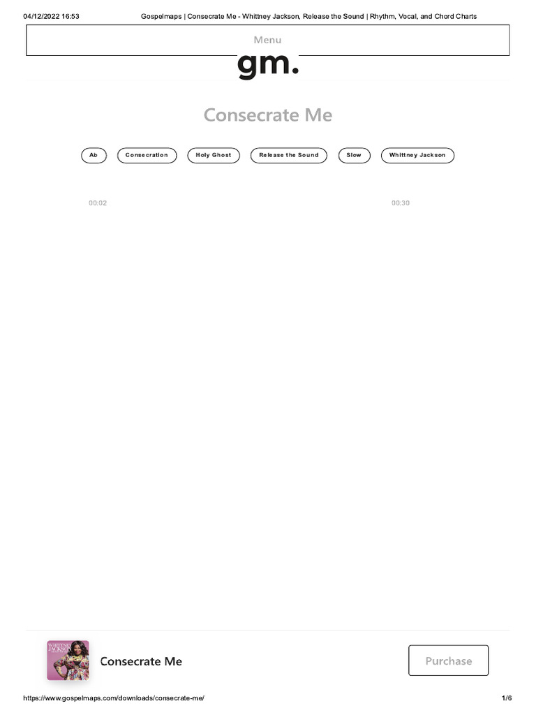 Gospelmaps - Consecrate Me - Whittney J.. | PDF