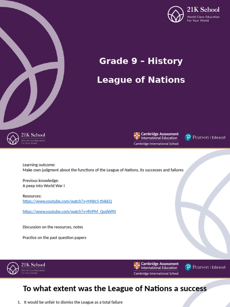 League of Nations: Successes and Failures | PDF | League Of Nations ...