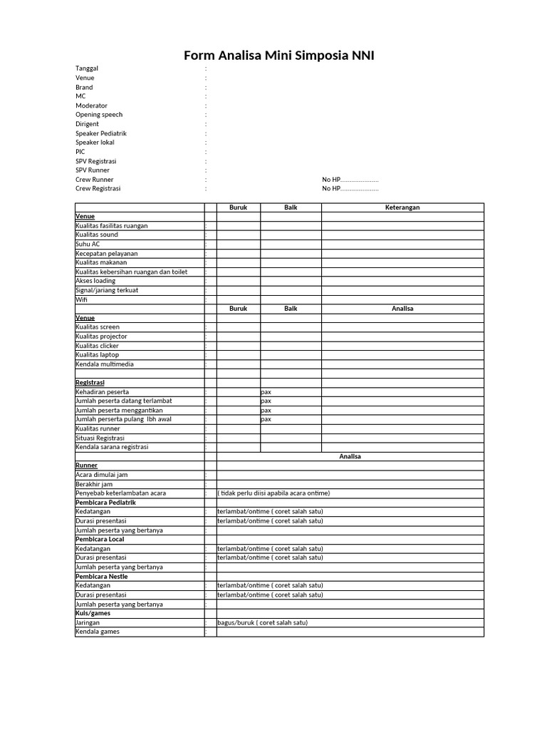 Form Analisa Misom 2018 | PDF