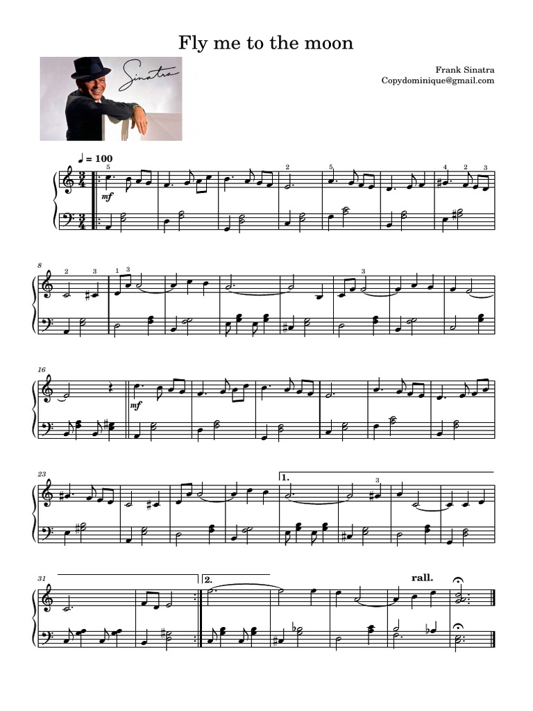 Fly Me To The Moon Frank Sinatra | PDF | Songs Written