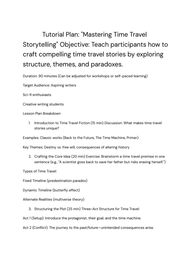 Mastering Time Travel Storytelling | PDF