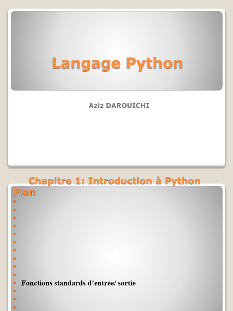 Introduction au langage Python et ses caractéristiques | PDF | Python ...